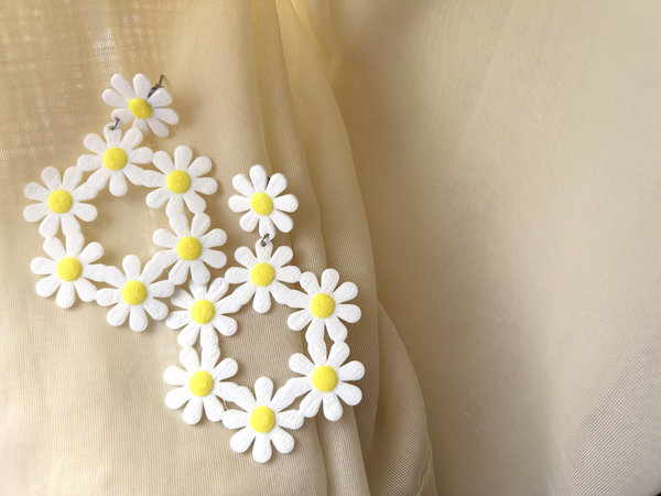 3D Printed Daisy Hoop Earrings || Sustainability Meets Fun at R+D