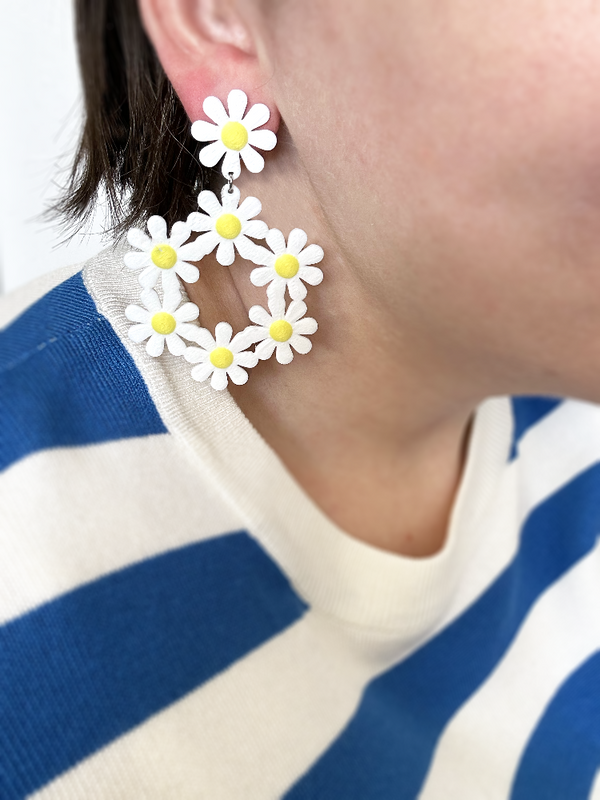 3D Printed Daisy Hoop Earrings || Sustainability Meets Fun at R+D